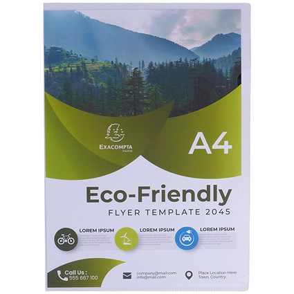 Exacompta Forever Recycled A4 Slip Files, Clear, Pack 100 | Paperstone