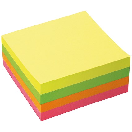 5 Star Sticky Notes Cube, 76x76mm, Neon Rainbow, 400 Notes | Paperstone