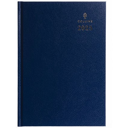 Collins A5 Desk Diary, Week to View, Blue, 2025 | Paperstone