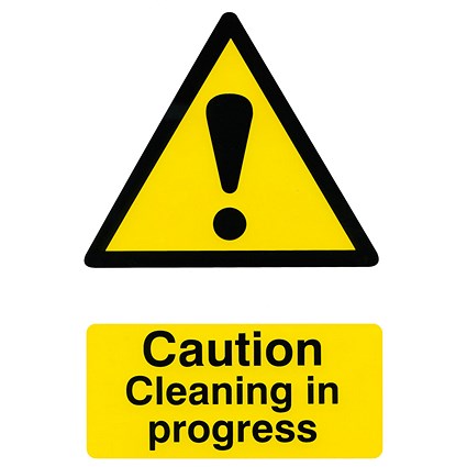 B-Safe Caution Cleaning In Progress Sign, 200x300mm, Self Adhesive ...