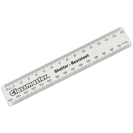 Classmaster Shatter Resistant Ruler 15cm Clear (Pack of 100) | Paperstone