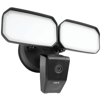 Fort Smart Wi-Fi Security Camera with Twin Floodlights 1080p Black ...