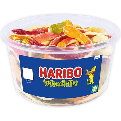 Haribo Yellow Bellies Snakes Sweets Drum 768g | Paperstone