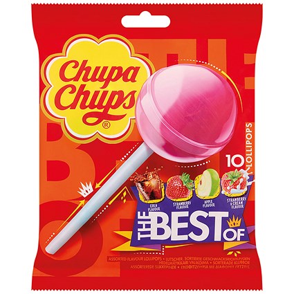 Chupa Chups Lollipops Bag, Pack of 10 | Paperstone