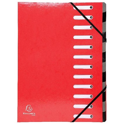Exacompta Iderama File, 12-Part, A4, Red | Paperstone