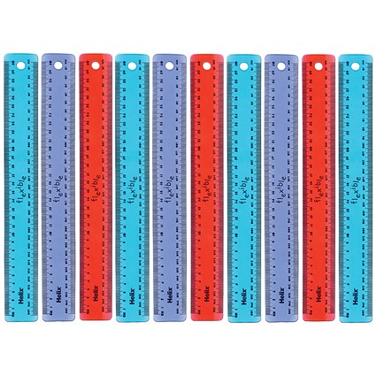 Helix Assorted Translucent Flexirule Rulers 30cm (Pack of 10) | Paperstone