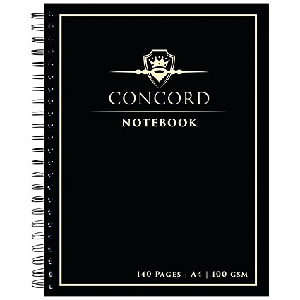 Concord Wirebound Notebook, A4, Ruled with Margin, 140 Pages, Pack of 5 ...