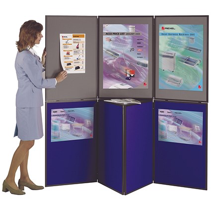 Nobo Ultra Lightweight Showboard 7 Panel Grey/Blue 1901080 | Paperstone