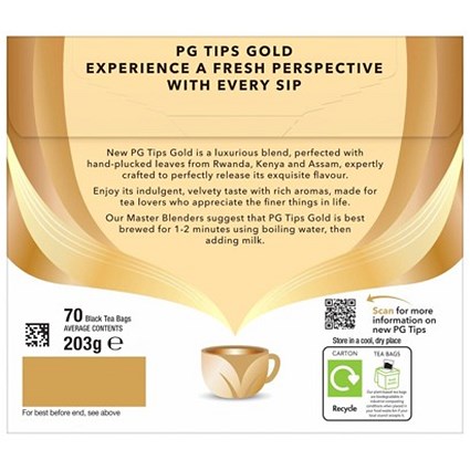 PG Tips Gold 70s Box 203g EXCLUDE | Paperstone