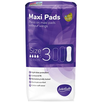 Interlude Maxi Night Pads, Size 3, Pack of 144 | Paperstone