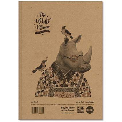 Rhino Recycled Casebound Book, A4, Ruled, 160 Pages, Pack of 5 | Paperstone