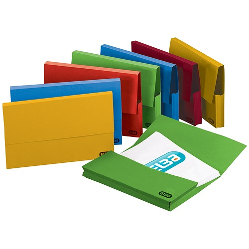 Elba A4 Document Wallets Half Flap / 285gsm / Assorted / Pack of 50