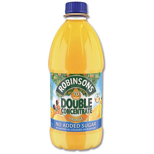Robinsons Double Concentrate Orange Squash - 2 x 1.75 Litre Bottles