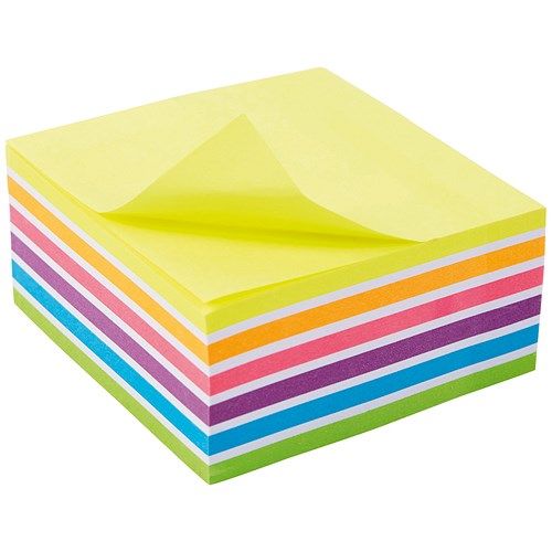 5 Star Sticky Notes Cube / 76x76mm / Bright Rainbow / 400 Notes per Cube