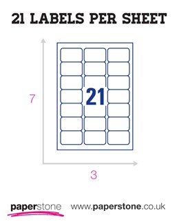 21Labels Sheets 21 Per Sheet Address Labels White A4 Sheets Sticky 